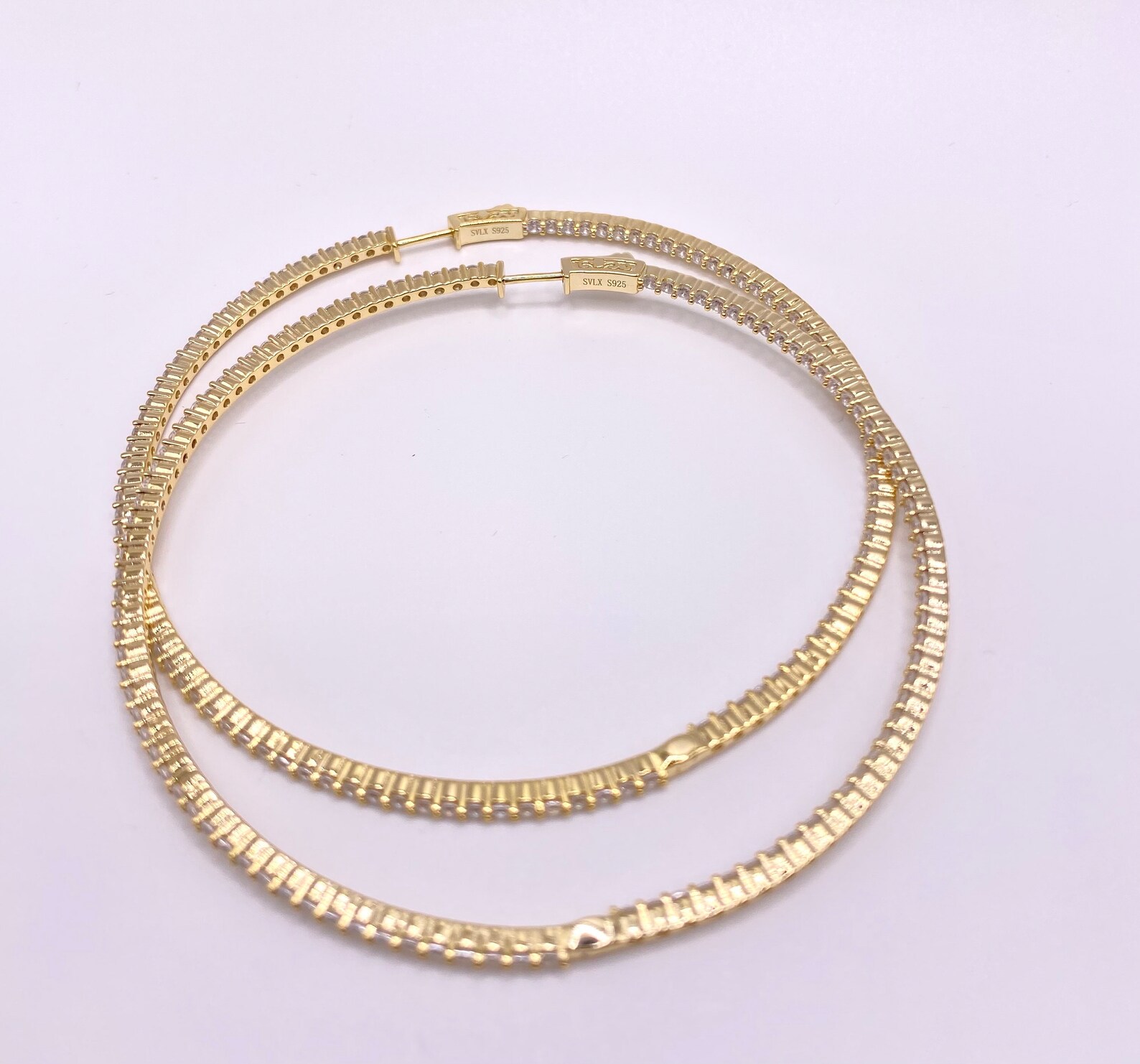 Large Gold Diamond Hoop Earrings Sparkly Shine Gift for Her Elegant ...