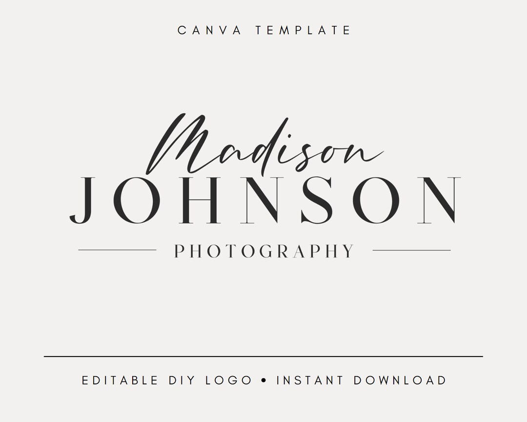 Editable Logo Design, DIY Signature Logo, Elegant Photography Logo ...
