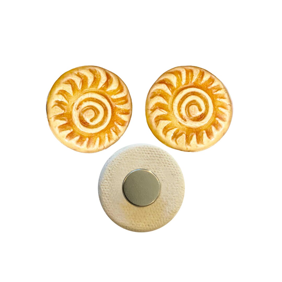 Orange Ceramic Sun Magnets - Set of 3 - Handmade Fridge Decor - Etsy