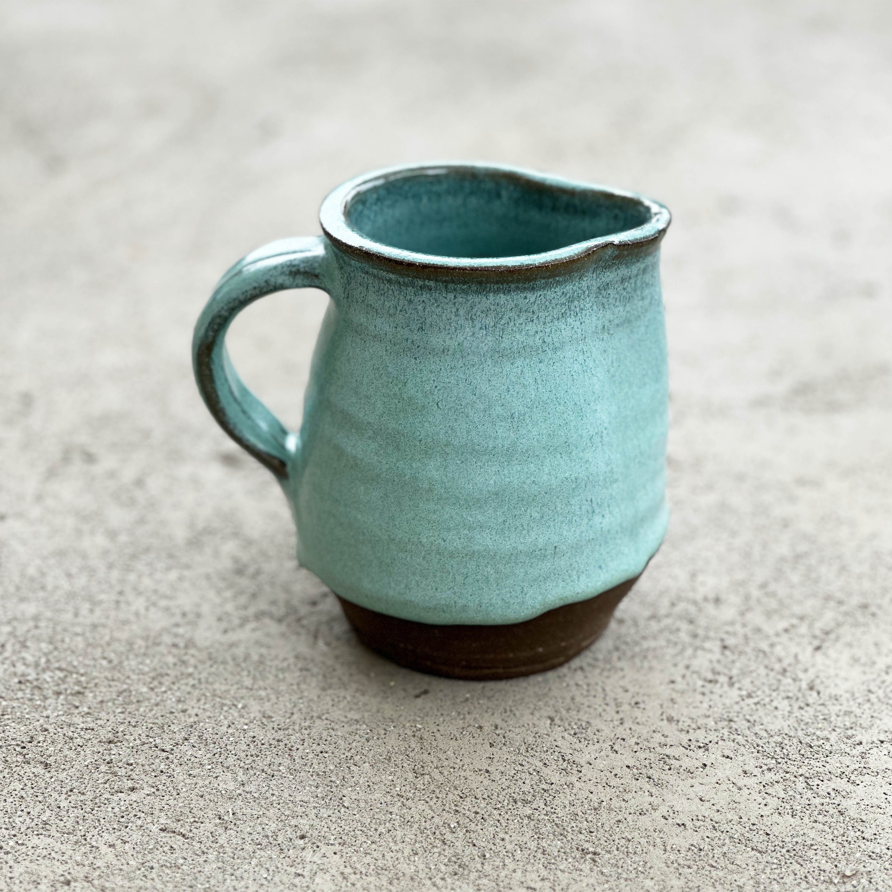 Turquoise Blue Ceramic Pitcher Wheel Thrown Pottery Pitcher, 20oz 5 X 5 ...