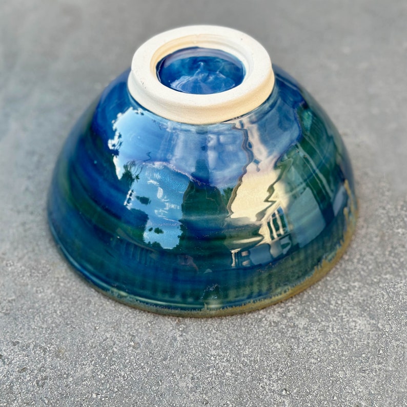 Copper and Sea Blue Ceramic Bowl Wheel Thrown Serving Bowl - Etsy