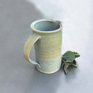 Large Turquoise Blue Ceramic Pitcher | Wheel Thrown Pottery Pitcher, 6. ...