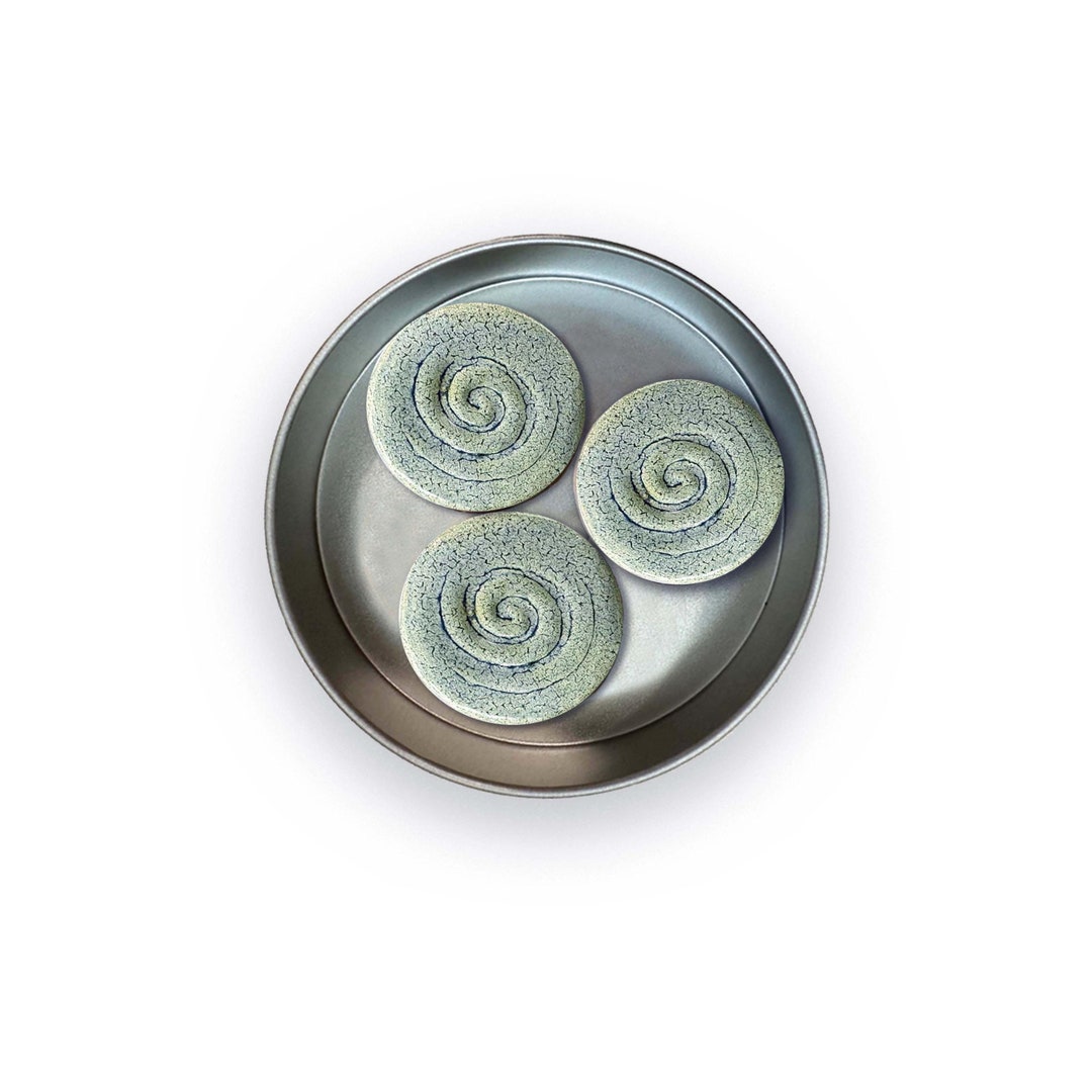 3 Magnets - Blue Spiral Fridge Magnets | Handmade Blue Ceramic Magnets ...