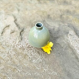Round Turquoise Blue Ceramic Vase | Blue Green Pottery Vase, 6.5" X 5. ...