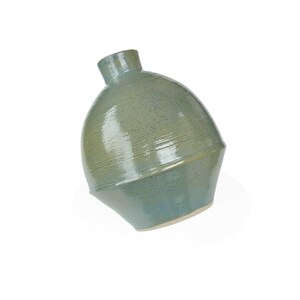 Round Turquoise Blue Ceramic Vase | Blue Green Pottery Vase, 6.5" X 5. ...
