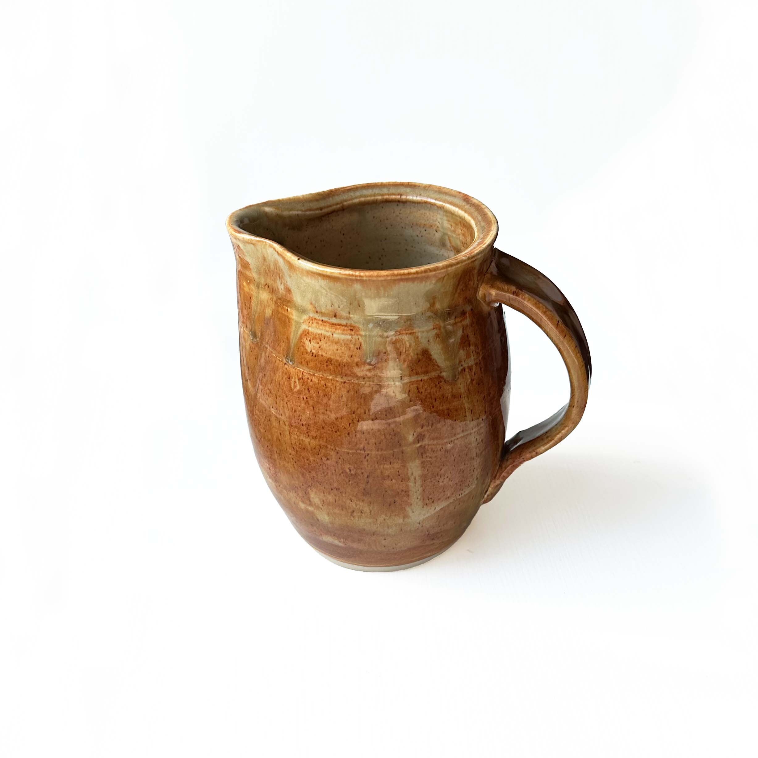 Large Nutmeg Ceramic Pitcher Wheel Thrown Pottery Pitcher, 6.25 X 6, 36 ...