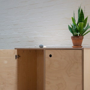 Birch Ply Cabinet With Doors Customisable Internal Shelves Castors ...