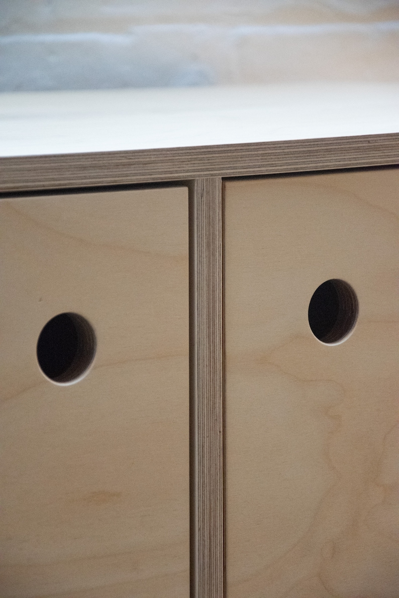 Birch Ply Cabinet With Doors Customisable Internal Shelves Castors ...