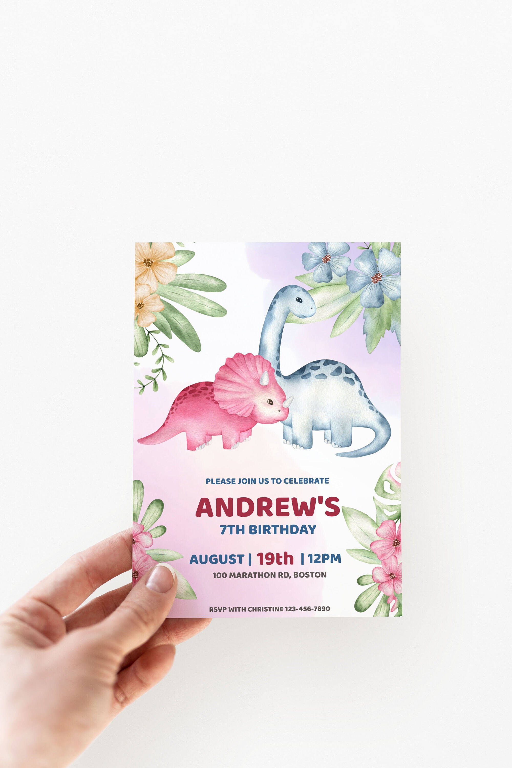 Dinosaur Kids Birthday Invitation | Roar Happy Birthday | Editable ...