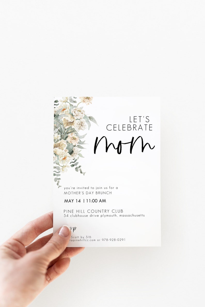 Mothers Day Brunch Invitation | Celebrate Mom Invite | Mother's Day ...