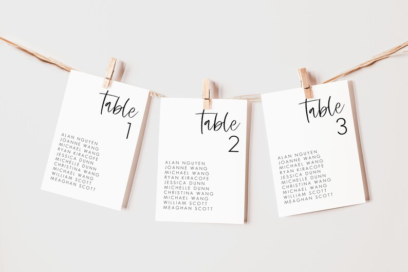 MOONLIGHT Seating Chart and Header Minimal Find Your Seat - Etsy