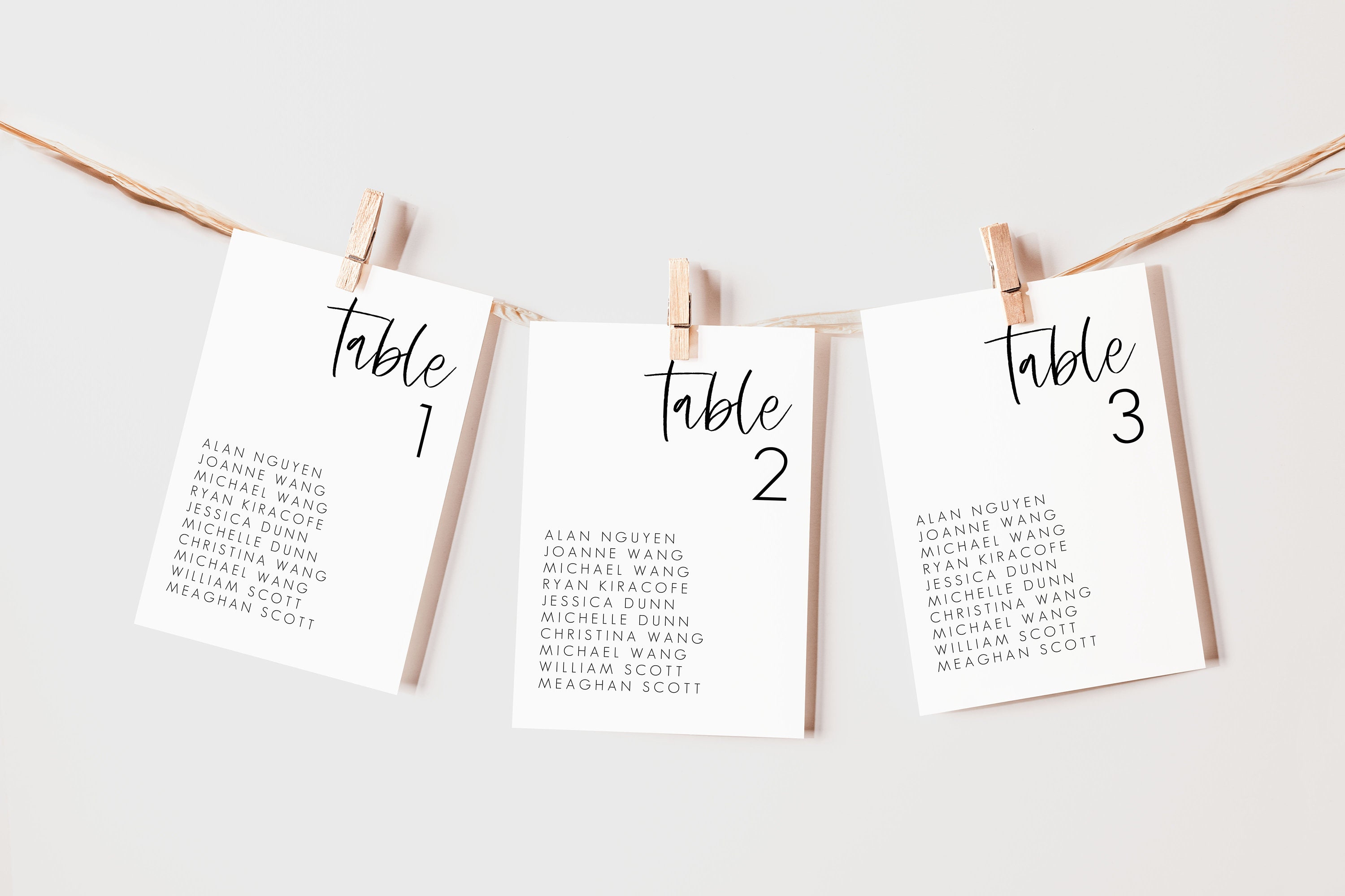 MOONLIGHT Seating Chart and Header Minimal Find Your Seat Guests ...