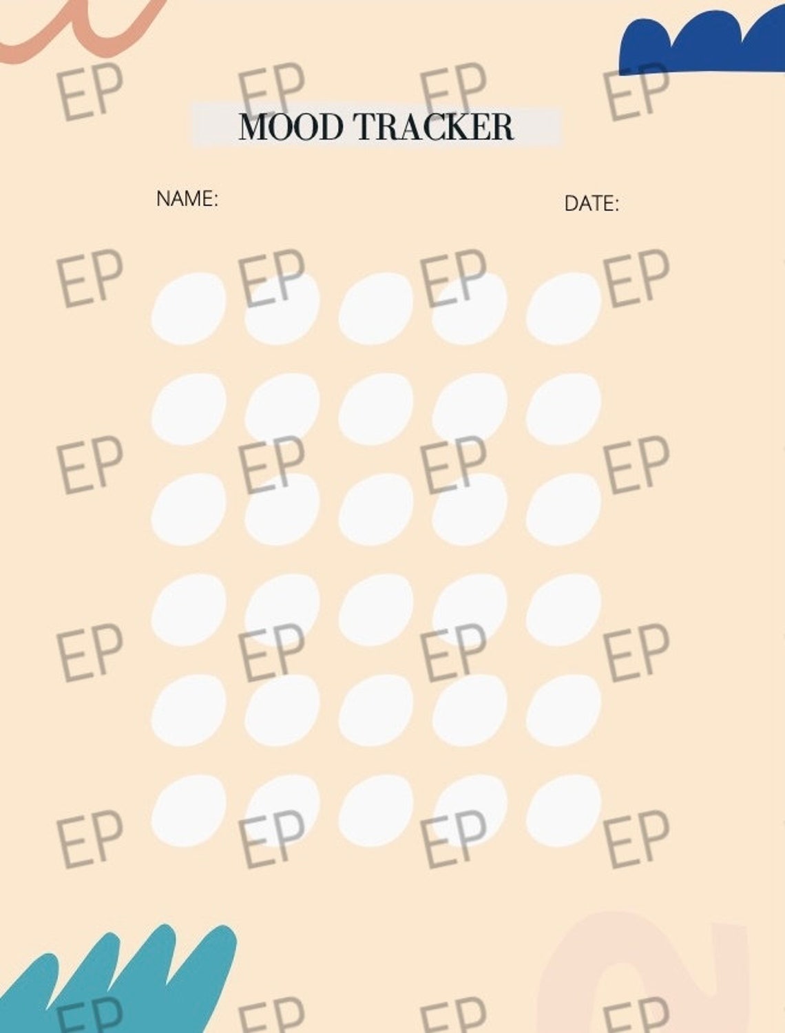 Mood Tracker Planner Printable, Instant Download, Daily Planner ...