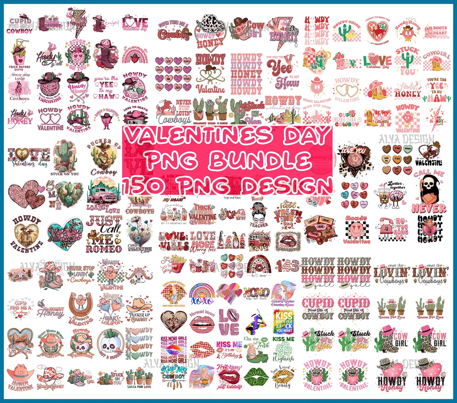150 MEGA Valentine's PNG Bundle, Western Valentine Png, Valentines Png ...