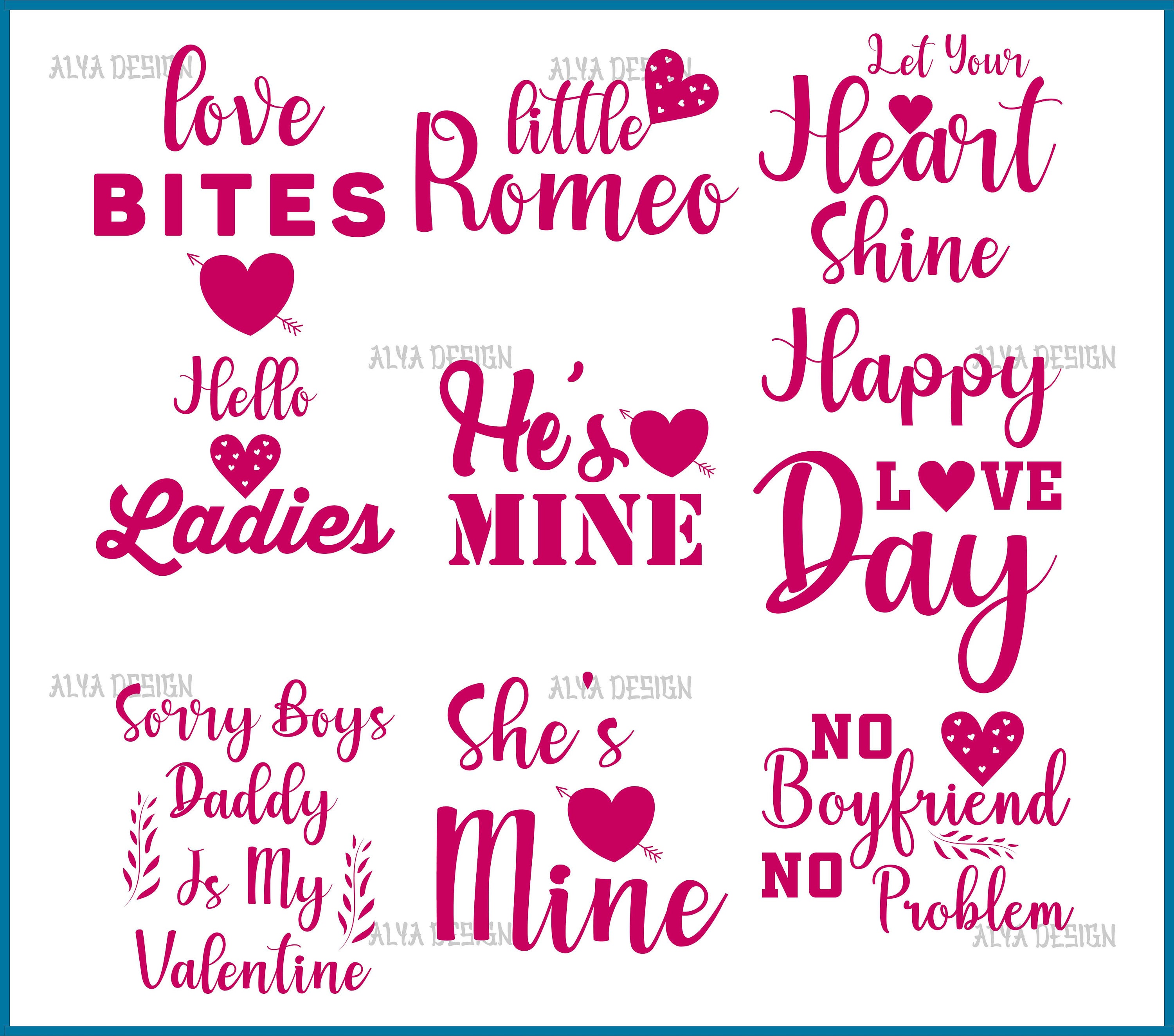 Valentines Svg Bundle, Valentines Day Svg, Love Svg, Heart Svg ...