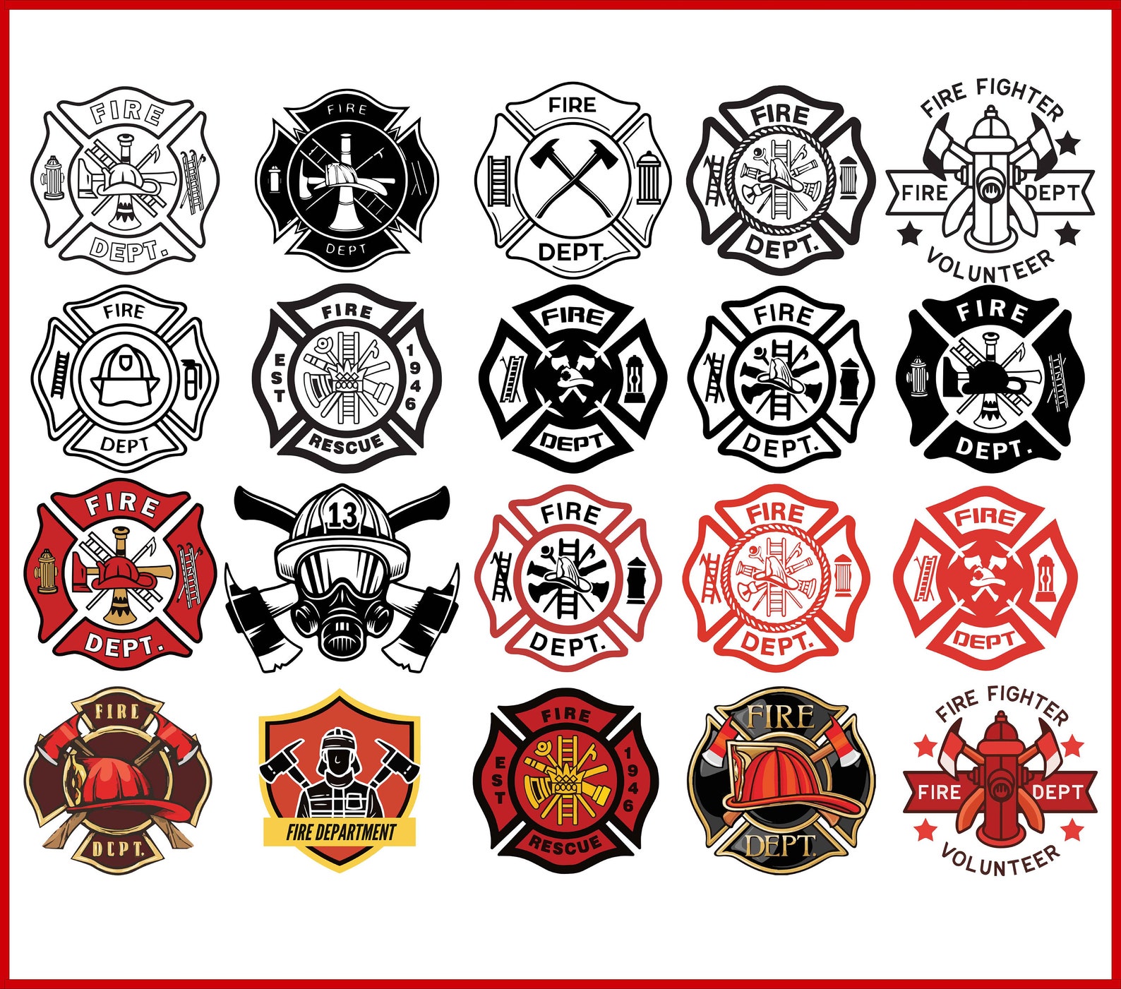 Firefighter SVG Bundle, Fire Dept Svg, Fireman Svg, Fire Department Svg ...