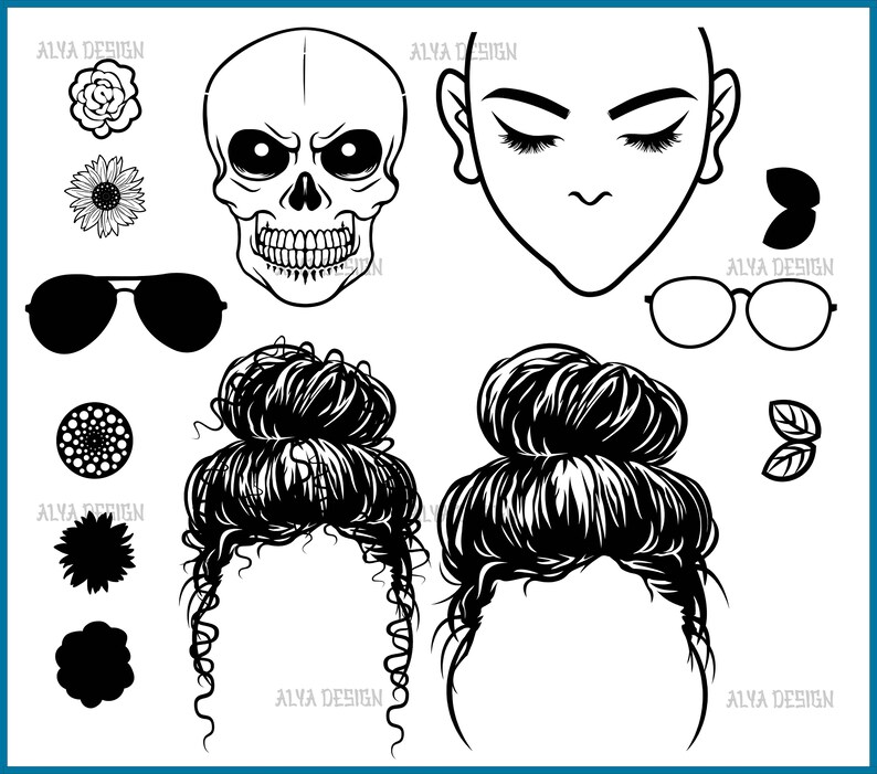 Messy Bun SVG Bundle, Messy Bun Svg, Messy Bun Svg Cut File, Messy Svg ...