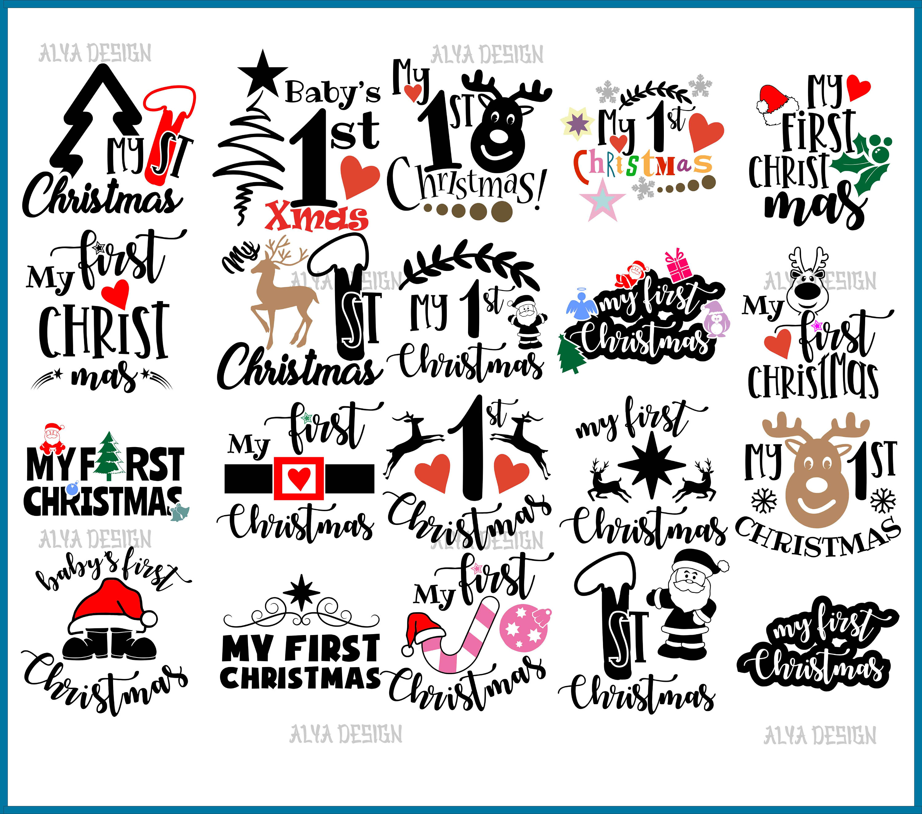 Baby’s First Christmas Svg Bundle, My First Christmas Svg, First ...