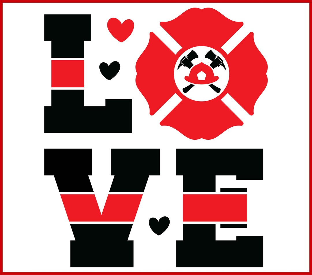 Love Firefighter SVG, Fire Dept Svg, Love Fireman Svg, Fire Department ...