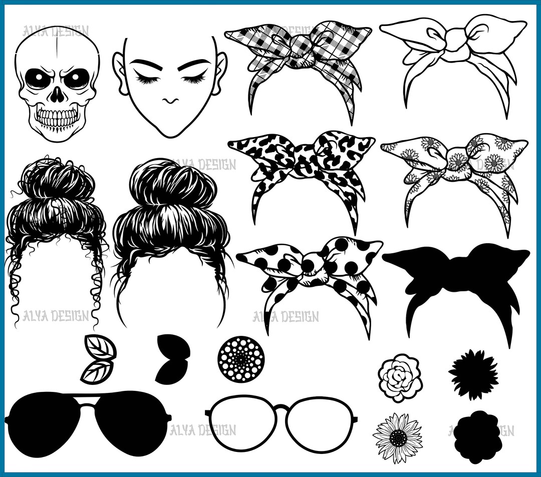 Messy Bun SVG Bundle, Messy Bun Svg, Messy Bun Svg Cut File, Messy Svg ...