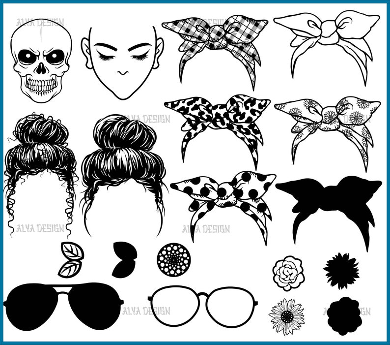 Messy Bun Svg Bundle Messy Bun Svg Messy Bun Svg Cut File Etsy