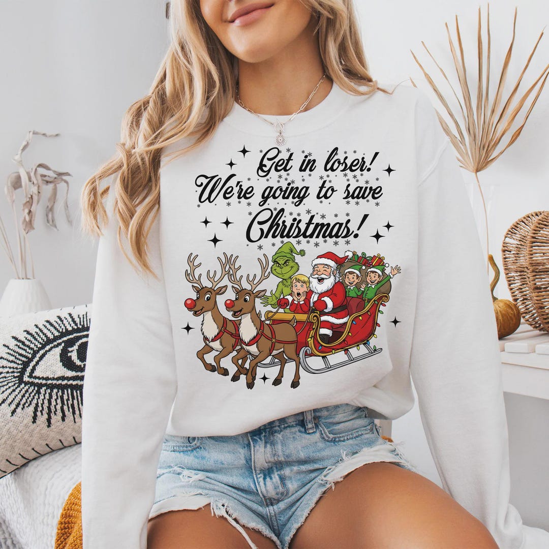 Christmas Png, Santa Png, Get in Loser, Santa PNG, Funny Christmas Png ...