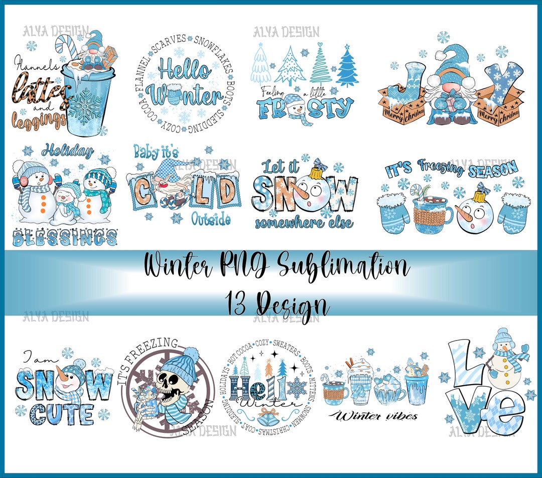 Winter PNG Bundle, Png Sublimation, Let It Snow, Hello Winter Png ...