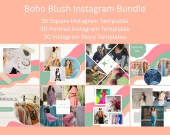 Pink Girly Instagram Posts Template Bundle in Square, Portrait, and ...