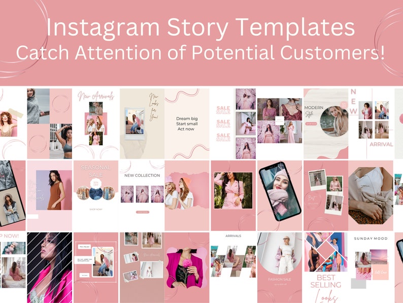 Pink Girly Instagram Posts Template Bundle in Square, Portrait, and ...