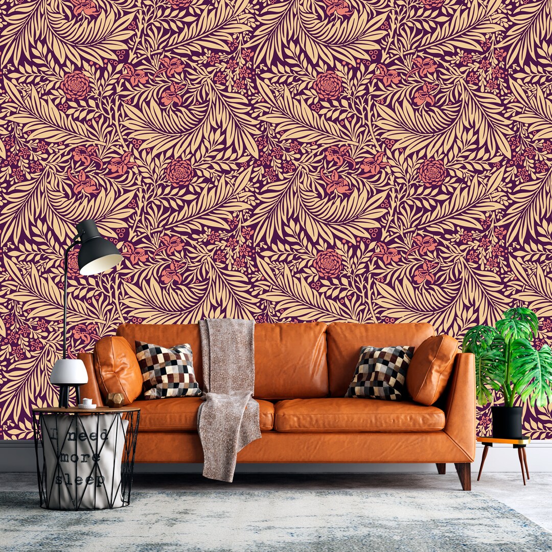 Rustic Floral Wallpaper, Leaves Wallpaper Vinyl, 3D Wallpapers, Leaves ...