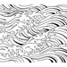 Ocean Wall Art Flowing Line Drawing Rolling Japanese Illustration ...