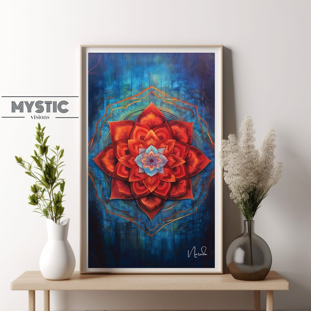 Mandala Art Print, Sacred Geometry Home Decor, Flower of Life Wall Art ...