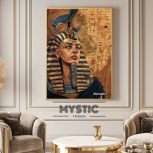 Cleopatra Painting, Nefertiti Poster, Tutankhamun Wall Art, Ancient ...