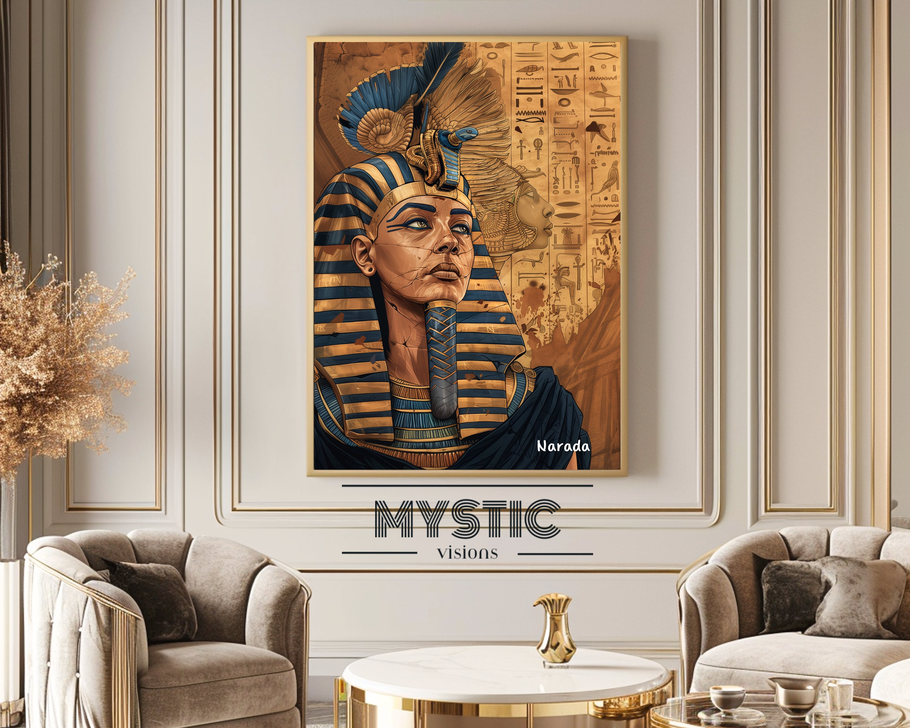 Cleopatra Painting, Nefertiti Poster, Tutankhamun Wall Art, Ancient ...