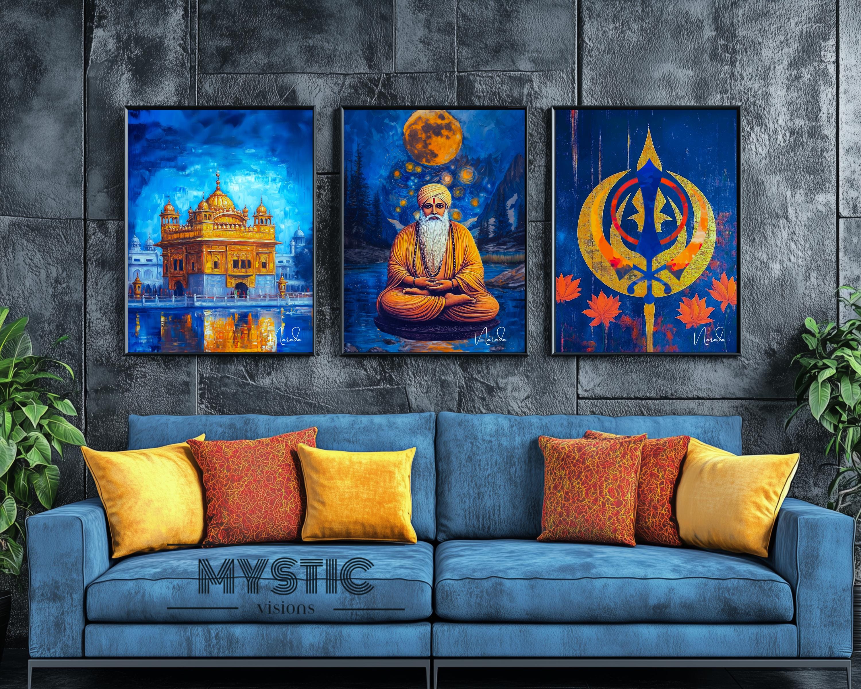 Golden Temple Full Moon Night Art Print, Sikh Home Decor (digital ...