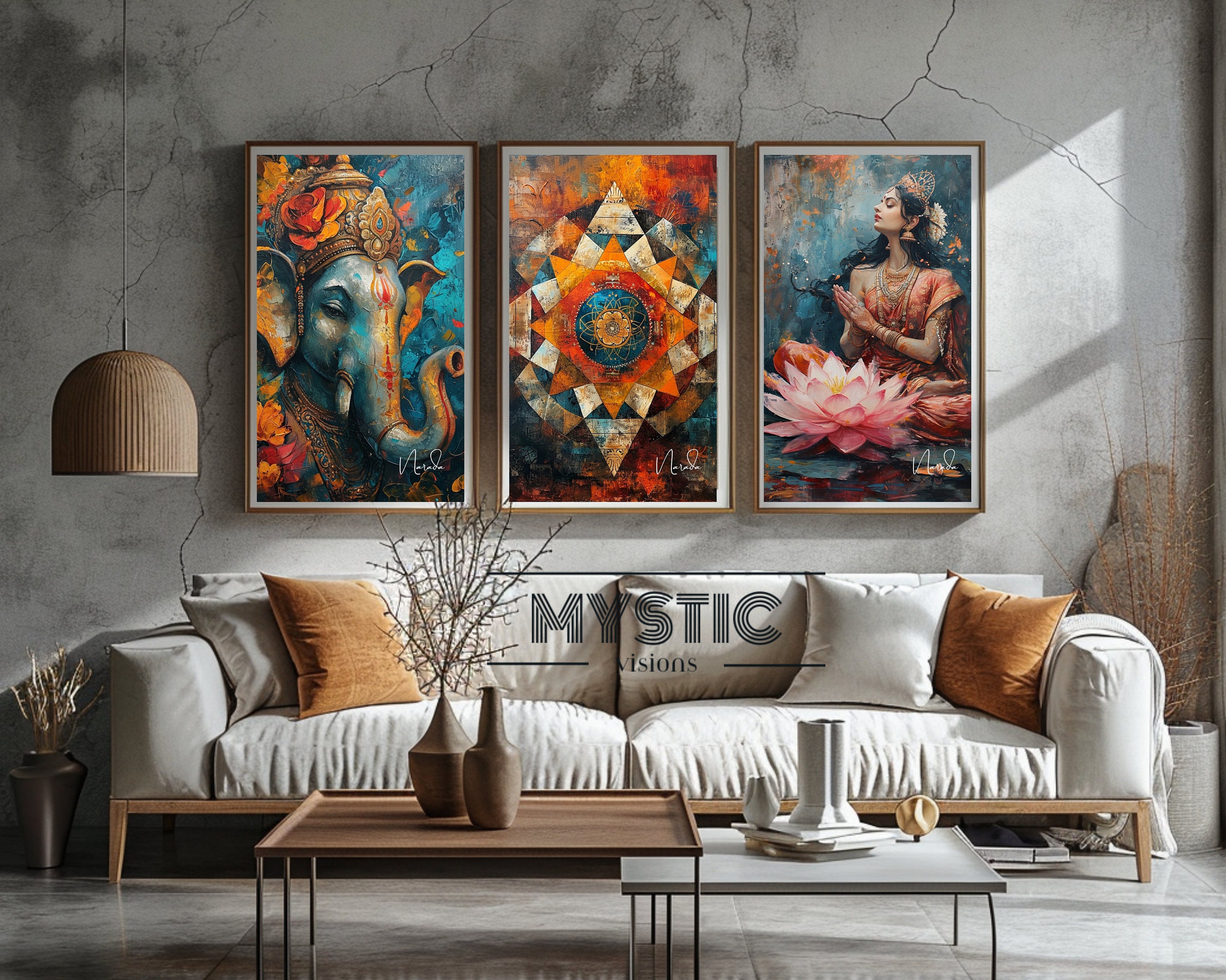 Ganesha Print,lakshmi Poster,sri Yantra Art,hindu Wall Art Hindu ...