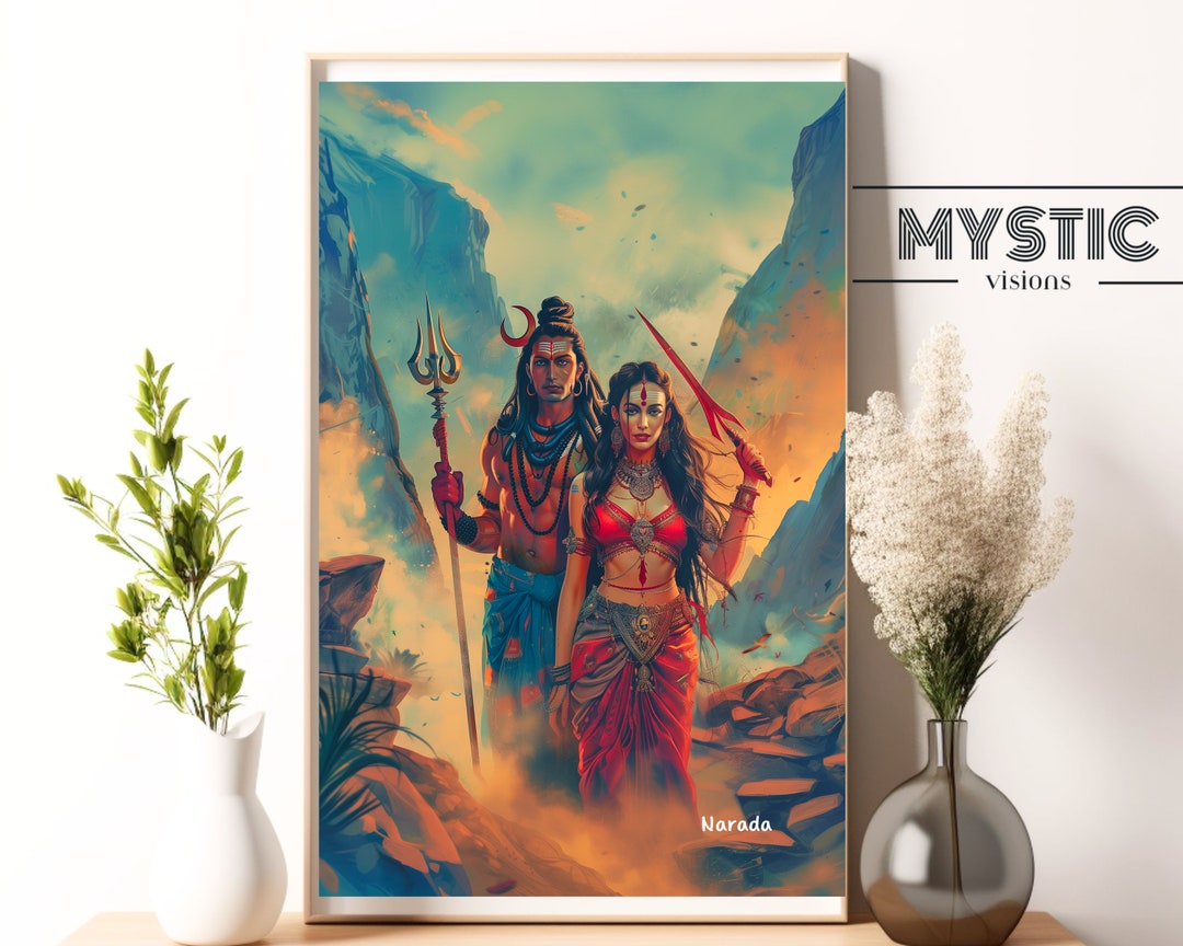 Shiva Shakti Painting, Instant Download,shiva Shakti Poster, Shiva ...