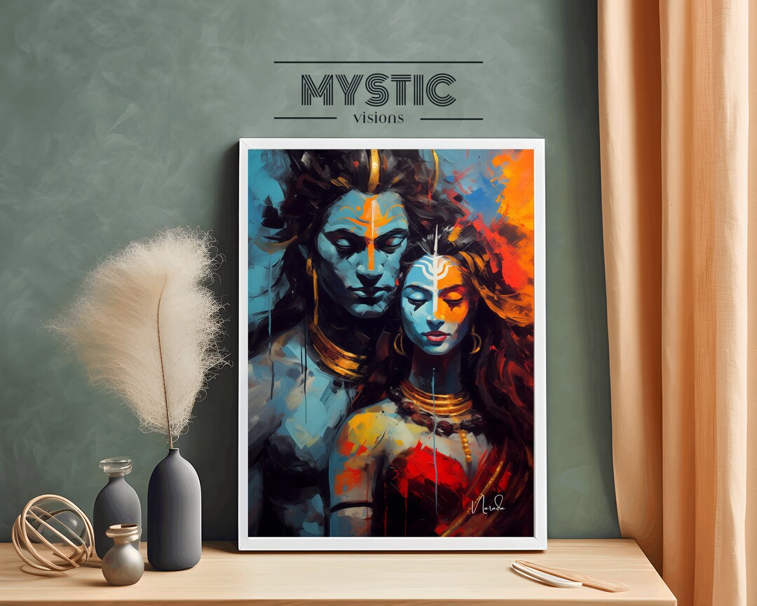 Shiva Shakti Painting, Instant Download,shiva Shakti Wall Decor, Shiva ...
