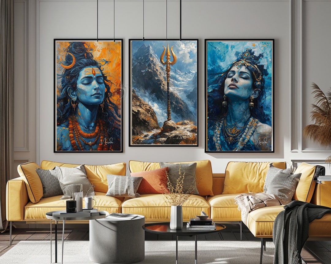 Shiva Shakti Painting, Spiritual Romantic Gift,shiva Shakti Wall Decor ...