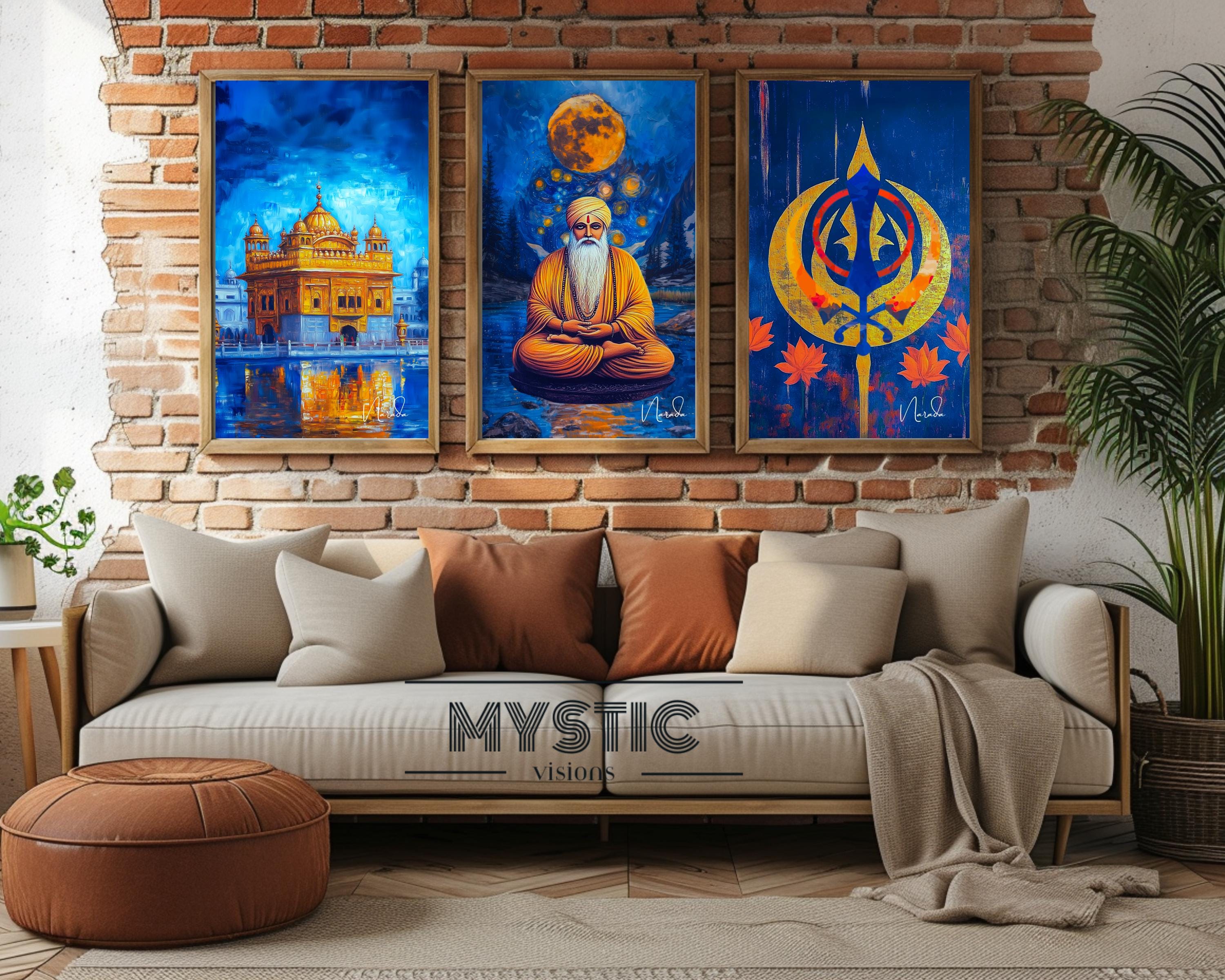 Golden Temple Full Moon Night Art Print, Sikh Home Decor (digital ...