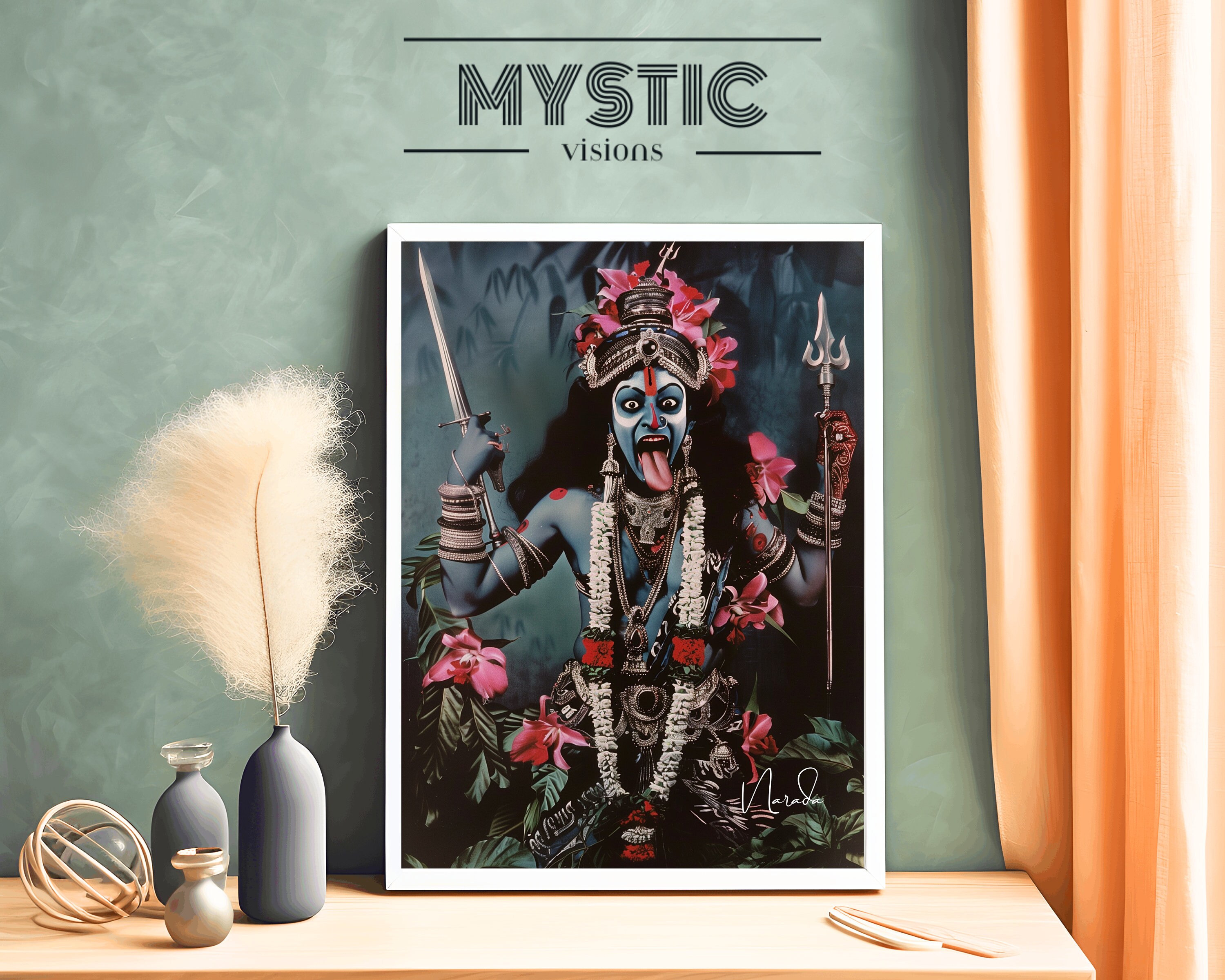 Kali Painting, Hindu Goddess Kali Wall Art Print Hindu Wall Art Shakti ...