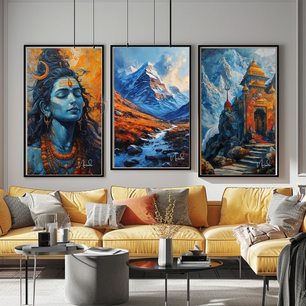 Hindu Lord Shiva Meditation Printable Digital Wall Art, Hindu Yoga ...