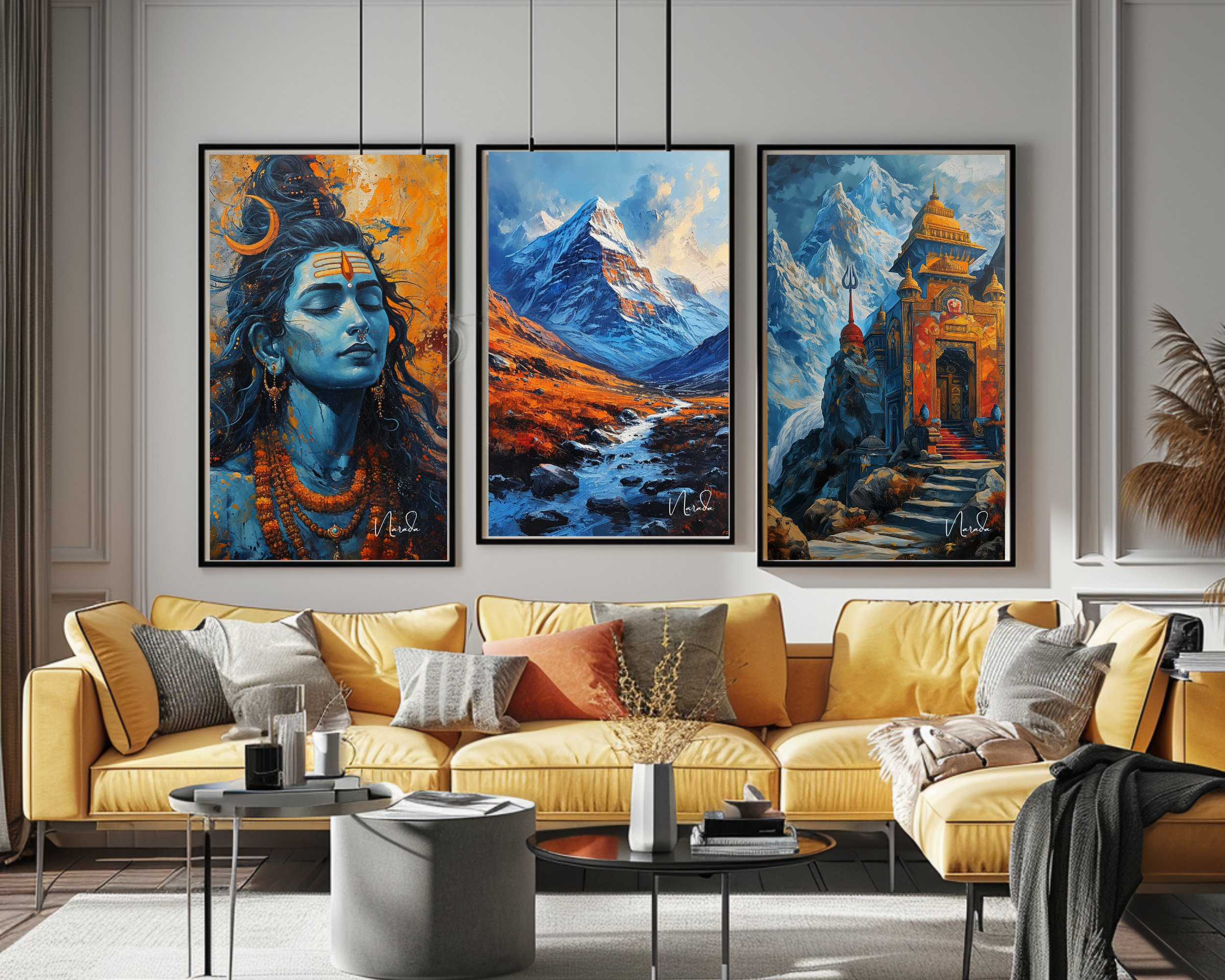 Shiva Wandkunst, Mount Kailash Malerei, Hindu Gott Illustration, Hindu Gott Kunst, Hindu ...