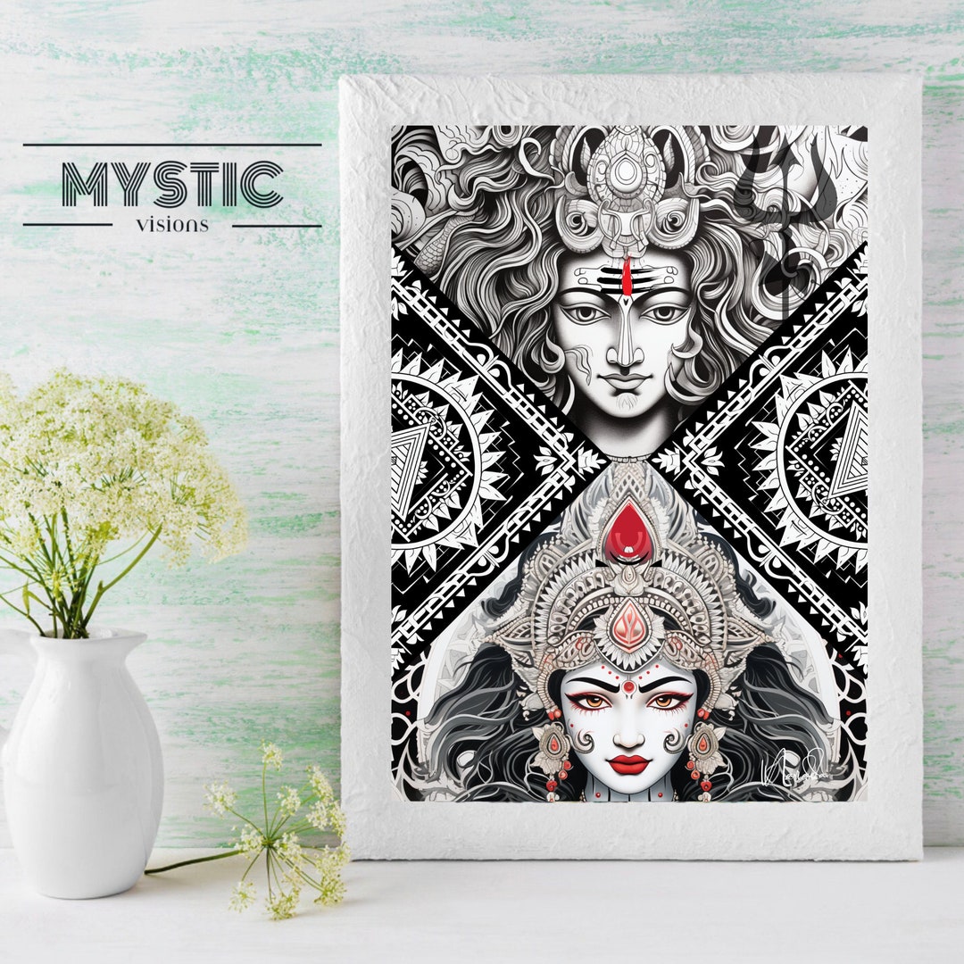 Shiva Shakti Painting Instant Downloadshiva Shakti Poster - Etsy