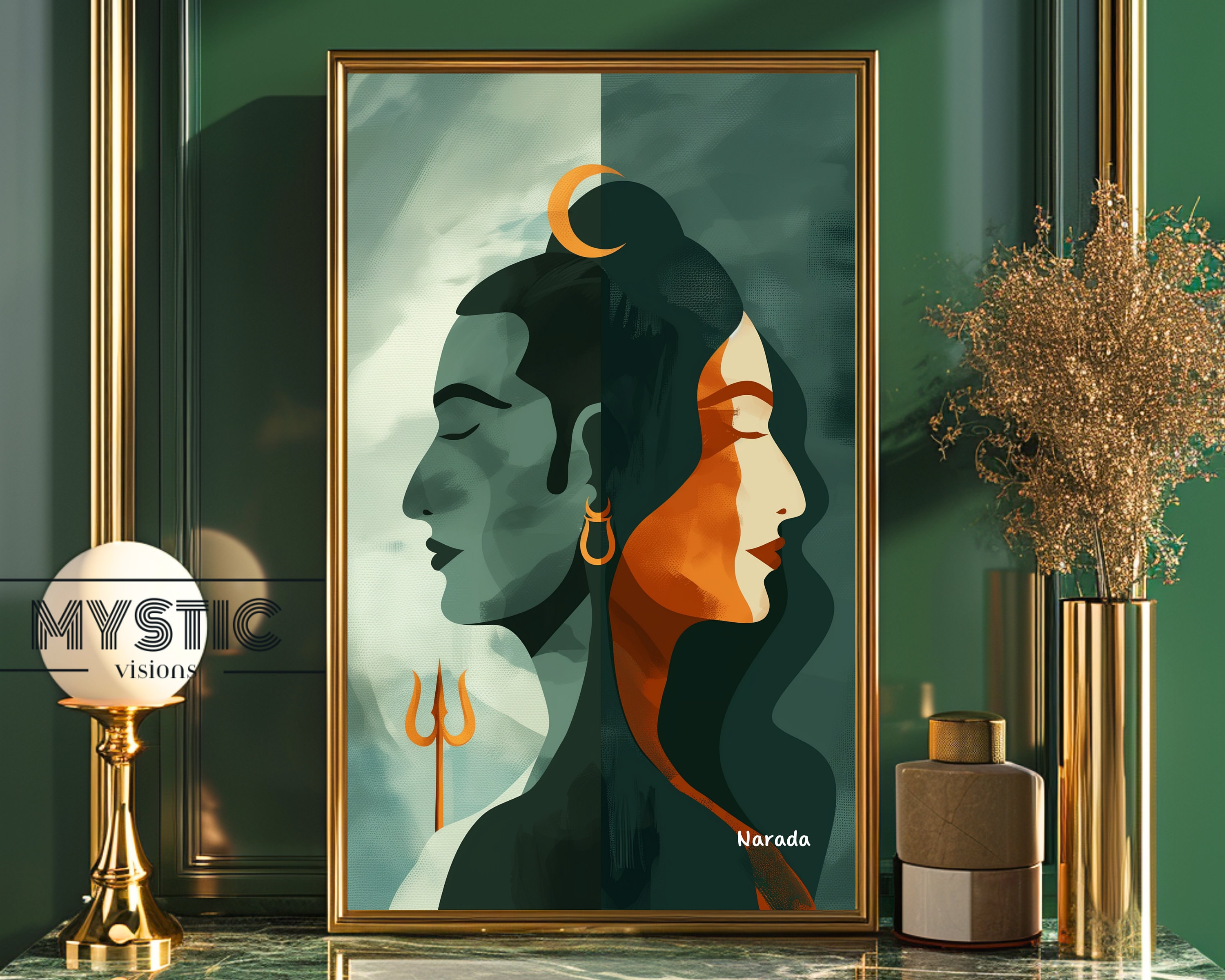 Abstract Shiva Shakti Art Print, Minimalist Hindu Decor (digital ...