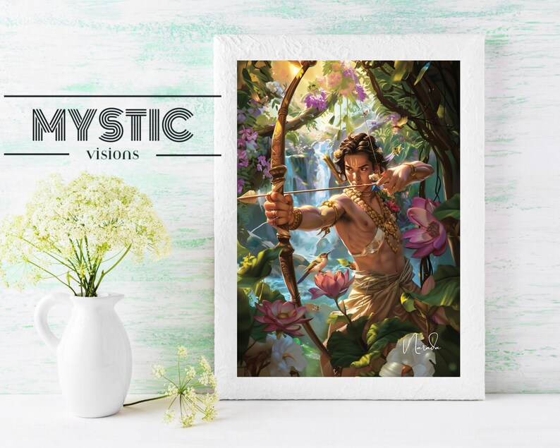 Rama Painting, Rama Artwork, Ramayana Art,spiritual Rama Archery ...