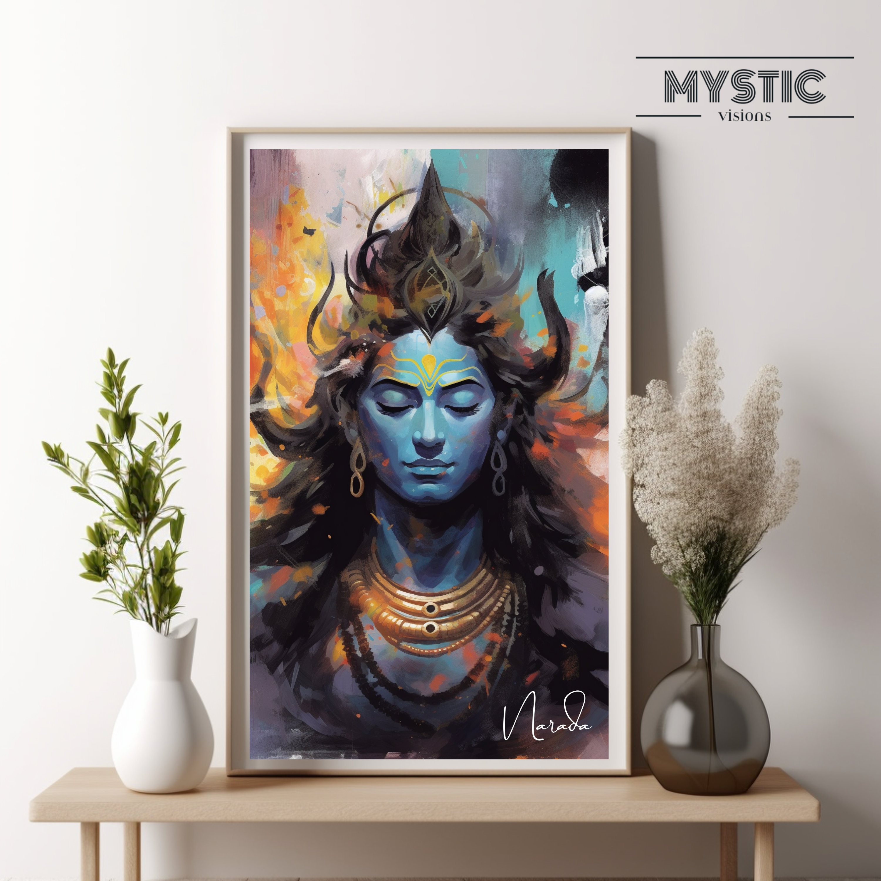 Shiva Shakti Wall Art, Hindu God Illustration, Hindu God Art, Hindu ...
