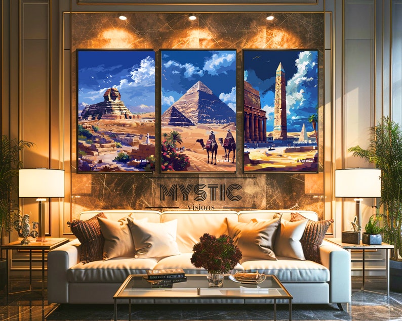 Egyptian Art Print, Obelisk Print, Pyramid Wall Art, Sphinx Decor ...