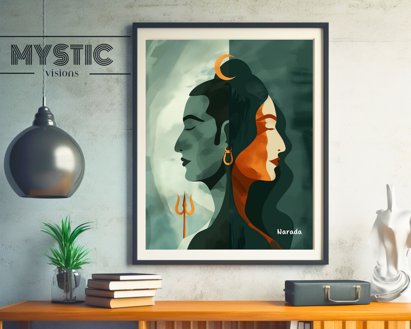 Abstract Shiva Shakti Art Print, Minimalist Hindu Decor (digital ...