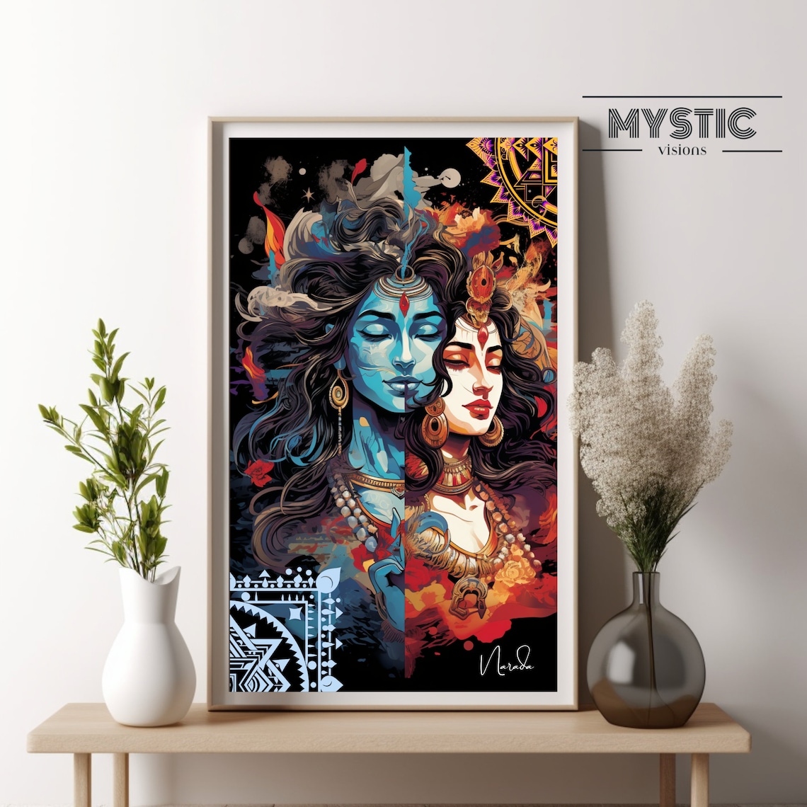 Shiva Shakti Painting Instant Downloadshiva Shakti Poster - Etsy